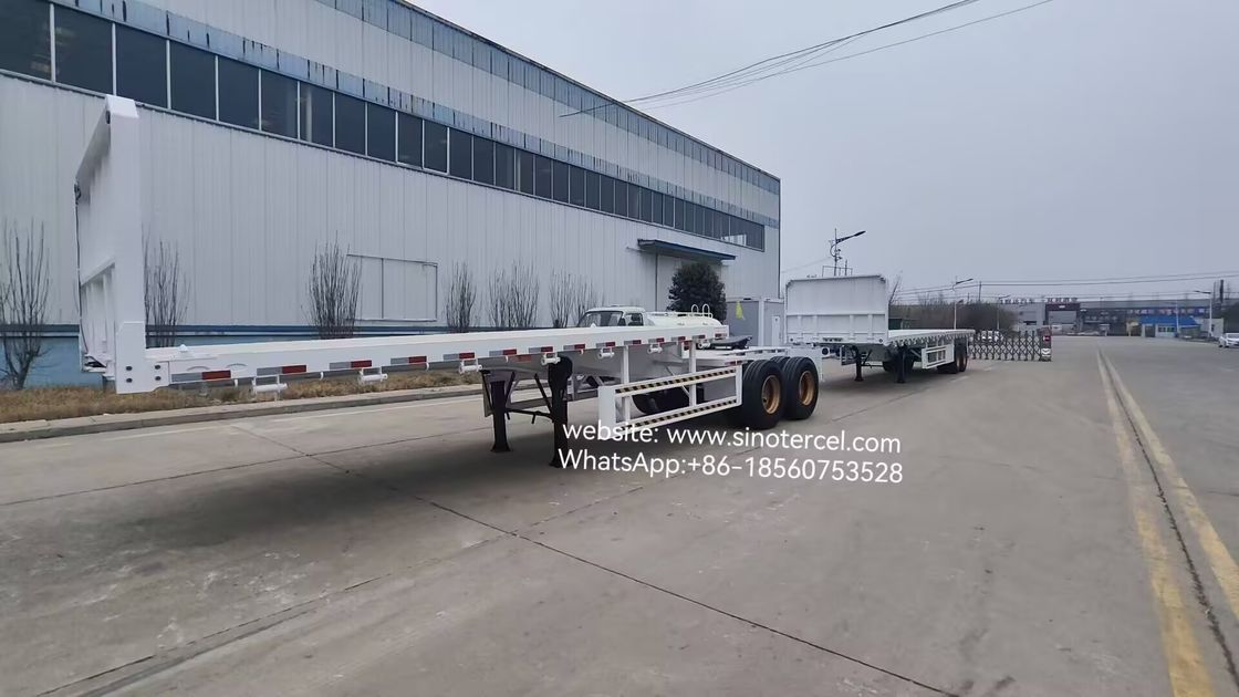 12 Wheels 12.00R25 Superlink Trailers Double Trailer For 20ft And 40ft ...