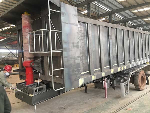 Low Flat Tipper Semi Trailer 1 Axles 60 Tons Semi Tipper Truck