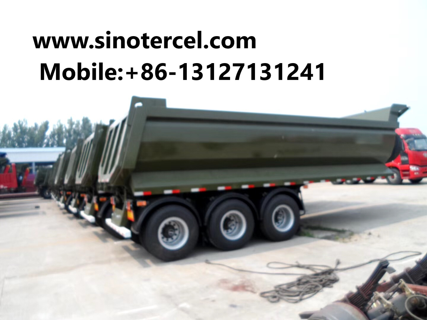 Heavy Duty Hydraulic 3 Axle Tipper Semi Trailer Safe Transportation