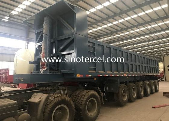 Capacity 24Cbm Tipper Semi Trailer Truck With Leaf Spring Suspension