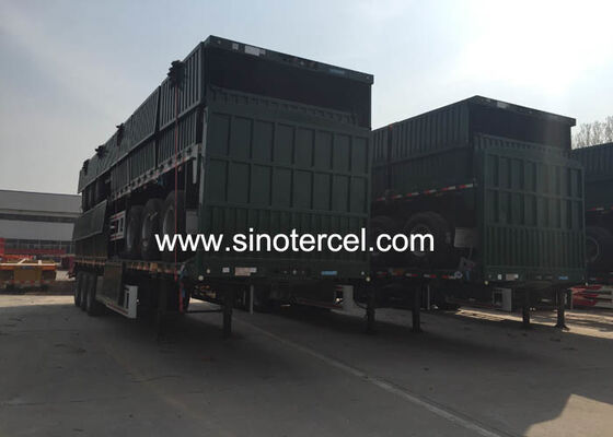 40000kg Sidewall Semi Trailer Shipping Container Trailer For Bulk Cargo