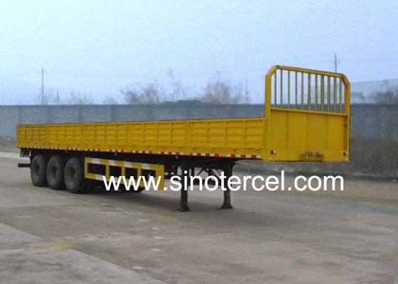 SGS BV Drop Side Semi Trailer 40000kg With Steel Floor And Checker Plate